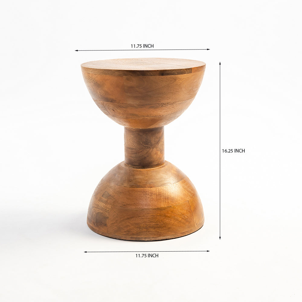 Buy Cedar Mango Wood Accent Table & Stool Online at Living Shapes | LS-0713