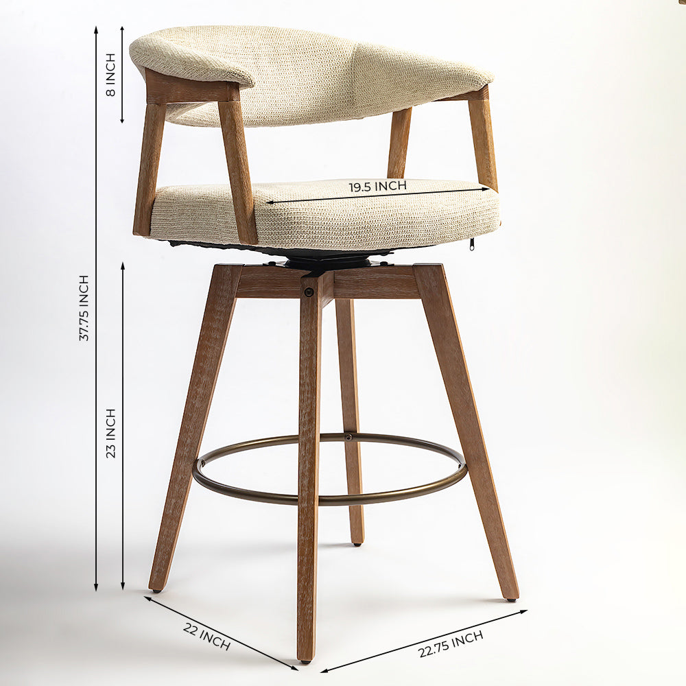 Buy Abnor Wooden Swivel Bar Chair Online